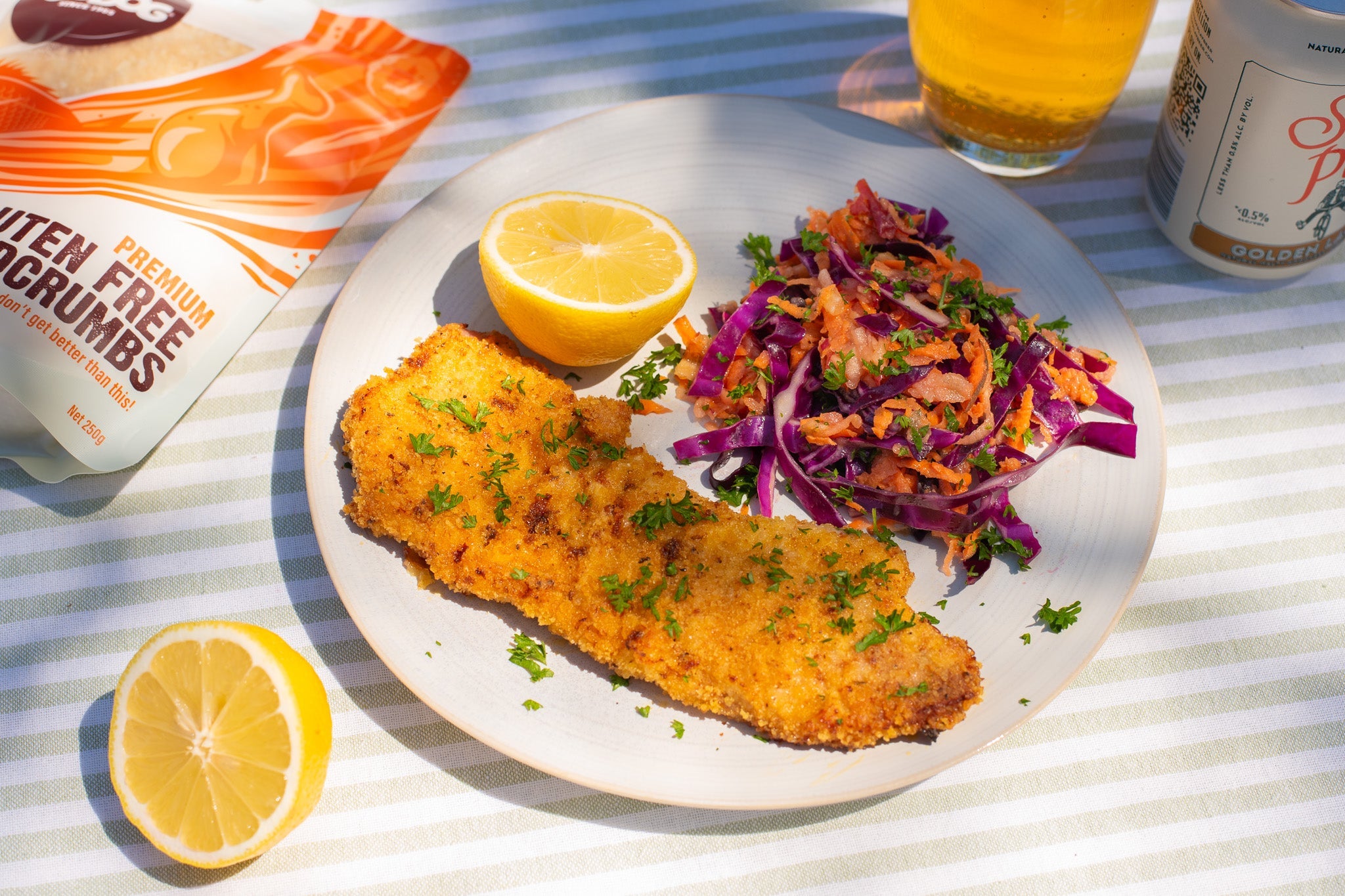 Gluten Free Pork Schnitzel with Crunchy Summer Slaw – Fogdog Ltd